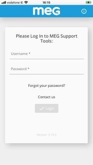 Logging into the MEG App